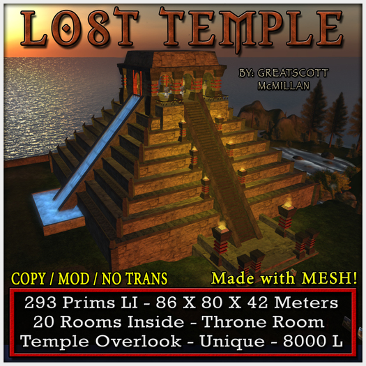Second Life Marketplace - LOST TEMPLE From Castle Clan - Mesh Castles ...