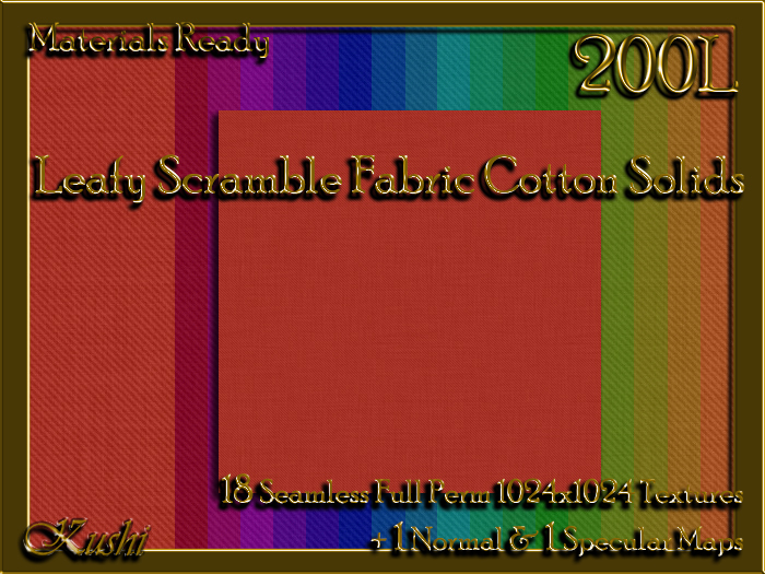Second Life Marketplace - Leafy Scramble Cotton Fabric Solids Seamless ...