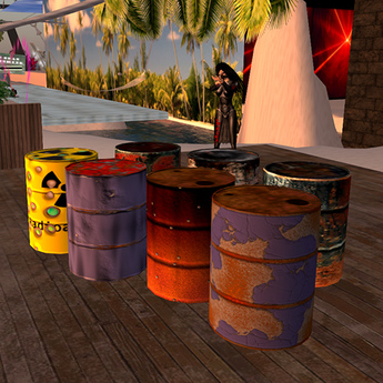 Second Life Marketplace - 7 EXPLODING DRUMS / BARRELS gun targets