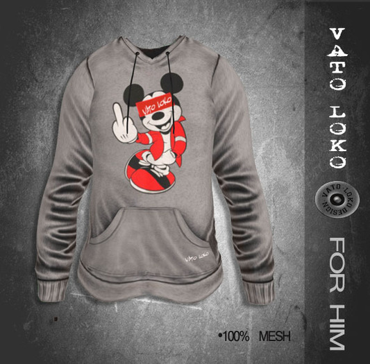 Second Life Marketplace - [Vato Loko] Criminal Hoodie - Mickey Grey v2