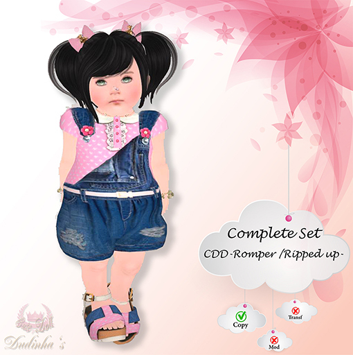 Second Life Marketplace - CDD-Romper Jeans /Ripped up- TOT BABY