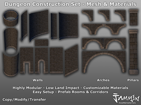 Second Life Marketplace - [Jammin] Dungeon Construction Set - Mesh ...