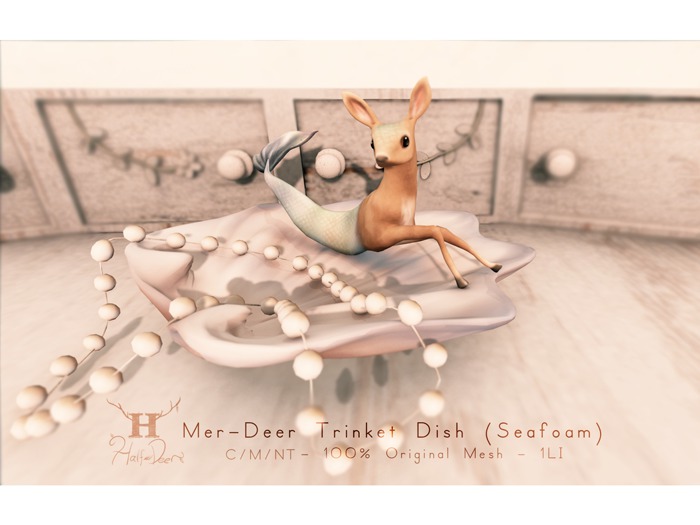 Second Life Marketplace - +Half-Deer+ Mer-Deer Trinket Dish [Seafoam]