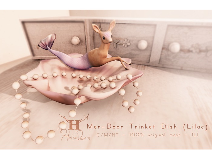 Second Life Marketplace - +Half-Deer+ Mer-Deer Trinket Dish [Lilac]