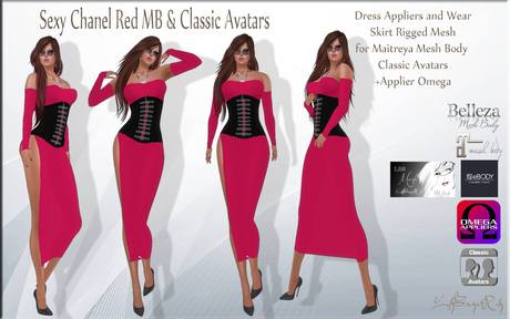 Second Life Marketplace - LSR - Sexy Chanel Red MB & Classic Avatars