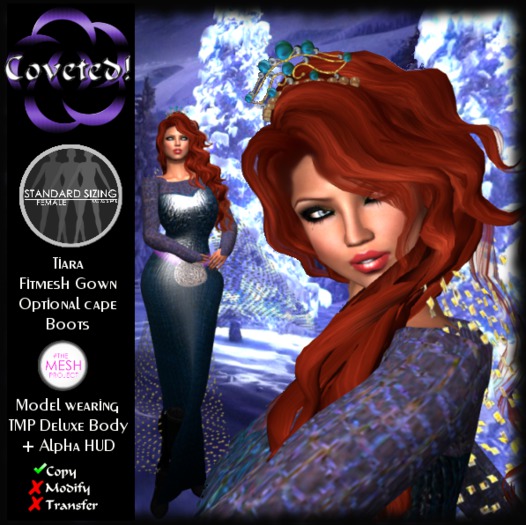 Second Life Marketplace - Princess Elsa inspired Gown Ensemble