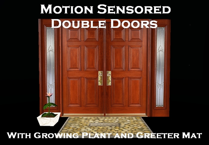 Second Life Marketplace - Motion Sensored Mahogany Door Set #3