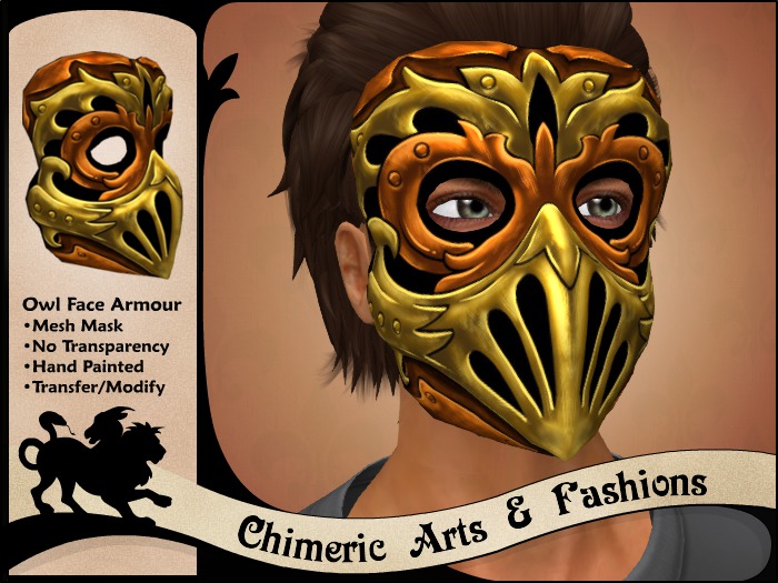 Second Life Marketplace - Owl Face Armour (Bronze)