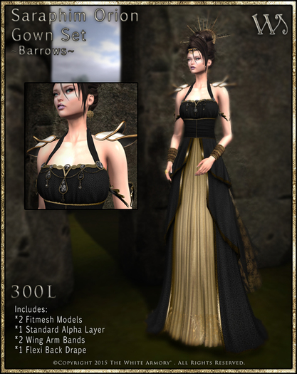Second Life Marketplace - "TWA" Seraphim Orion Gown Set-Barrows
