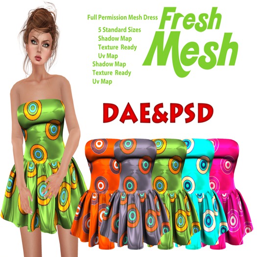 Second Life Marketplace - Fresh Mesh-Full Permission mesh Dress 25 FULL ...