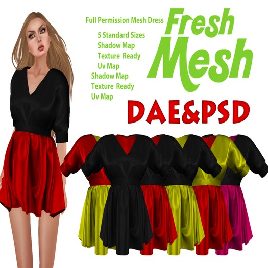 Second Life Marketplace - Fresh Mesh-Full Permission mesh Dress 30 FULL ...