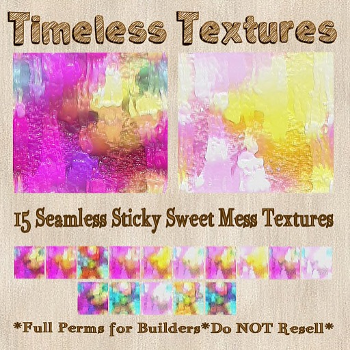 Second Life Marketplace - 15 Seamless Sticky Sweet Mess Timeless Textures