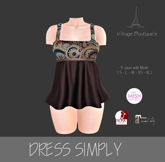 Second Life Marketplace - (Vitrage Boutique's) Dress Simply (brown)