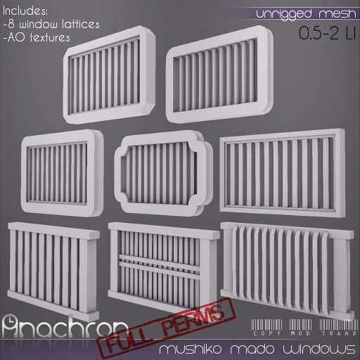 Second Life Marketplace - Anachron Full Perms - Mushiko Mado Window