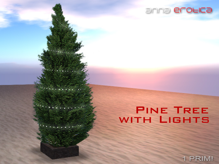 Second Life Marketplace - Anna Erotica - Pine Tree with Lights - 1 Prim!