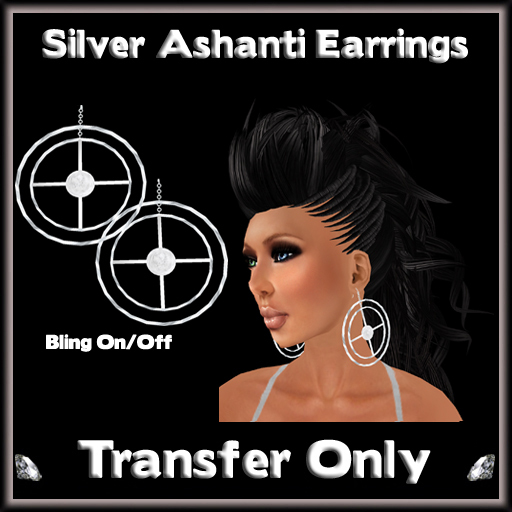 Second Life Marketplace - *ICED* Silver Ashanti Earrings