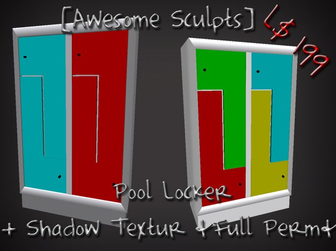Second Life Marketplace - [Awesome Sculpts] Pool Locker + Shadow Textur ...