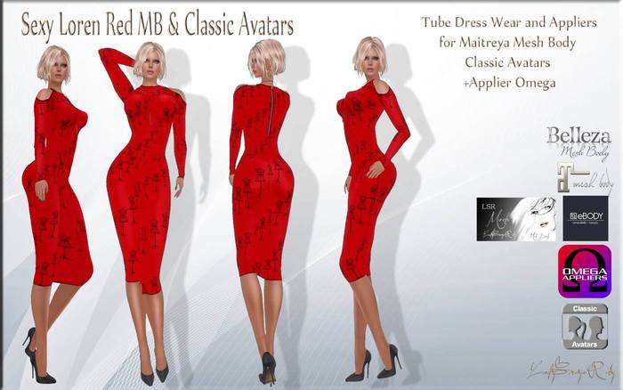 Second Life Marketplace - LSR - Sexy Loren Red MB & Classic Avatars