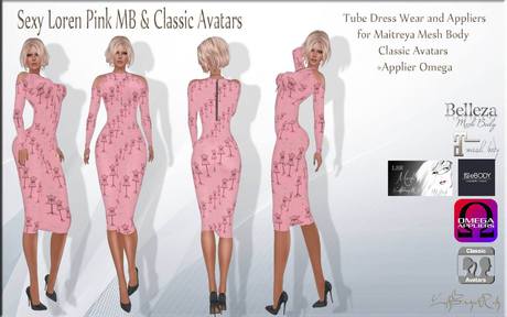 Second Life Marketplace - LSR - Sexy Loren Pink MB & Classic Avatars