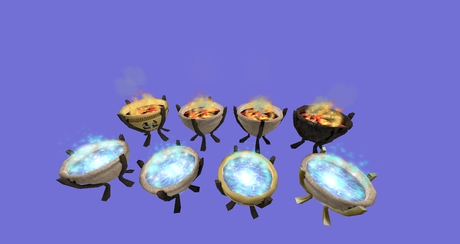 Second Life Marketplace - Water and fire Brazier Set
