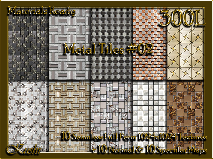 Second Life Marketplace - Metal Tiles #02 Seamless Building Textures ...