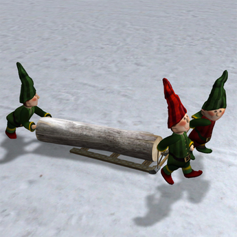 Second Life Marketplace - Three Elves with Yule Log - 1 elf is optional ...