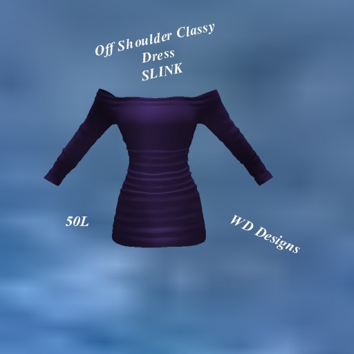 Second Life Marketplace - Mesh~Off Shoulder Classy Dress SLINK ~Purple