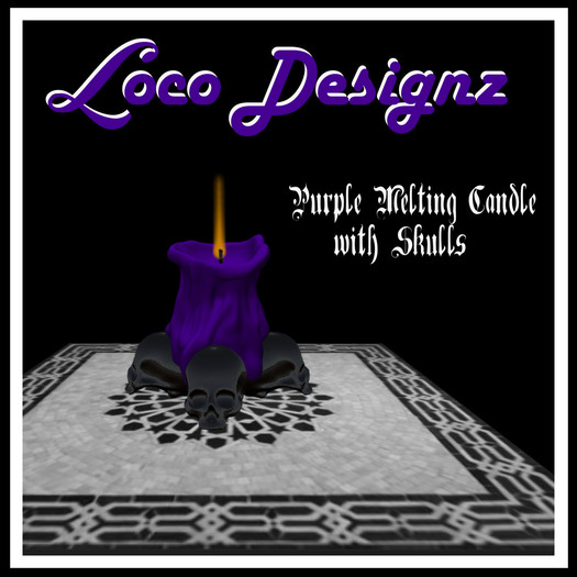 Second Life Marketplace - ::LD:: Purple Melting Candle with Skulls