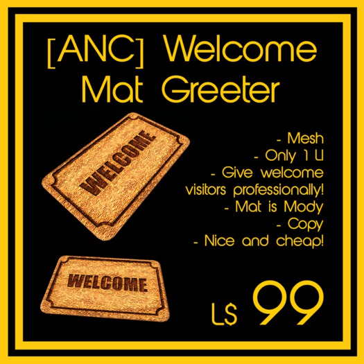 Second Life Marketplace - [ANC] Welcome Mat Greeter (BOX)