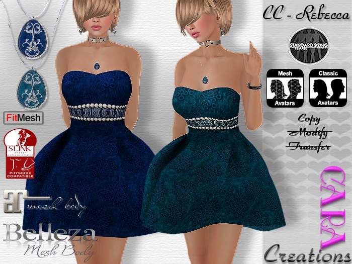 Second Life Marketplace - Cara Creations CC - Rebecca Set 1 Dress ...
