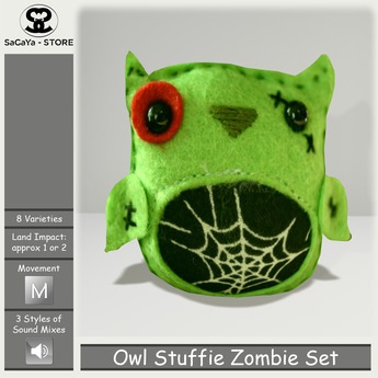 Second Life Marketplace - SaCaYa - Owl Stuffie Zombie Set