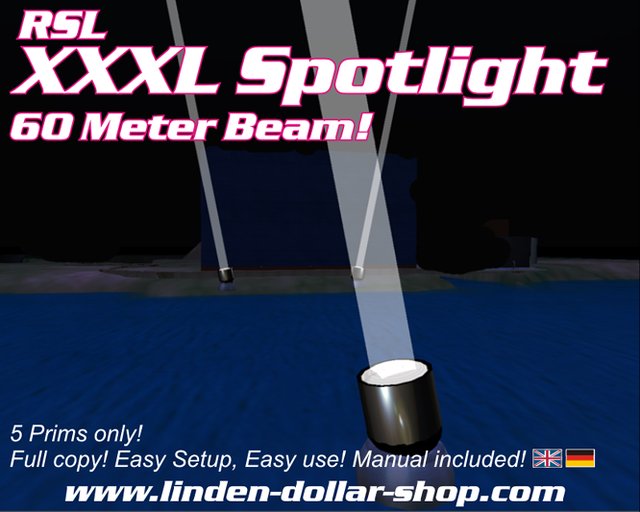 Second Life Marketplace - RSL XXXL Spotlight White (Rotating)