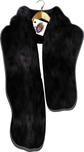 Second Life Marketplace - PEQE - Big Fur Neck Stole_StripedBlack