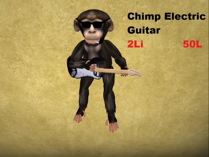 Second Life Marketplace - Animated Band Animal Chimp Electric Guitar
