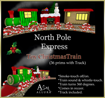 Second Life Marketplace - ~ALLURA~North Pole Express Toy Train DEMO