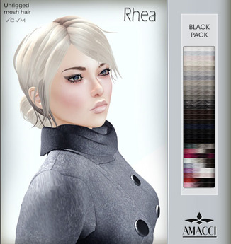 Second Life Marketplace - Amacci Hair - Rhea - Black Pack
