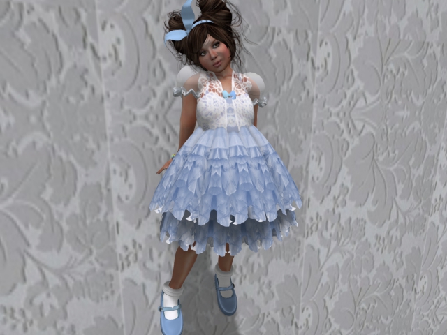 Second Life Marketplace - Light Blue Flower Girl Dress