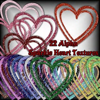 Second Life Marketplace - 22 Sparkle Heart (Alpha Textures)