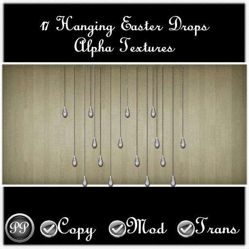 Second Life Marketplace - 17 Hanging Easter Drops/Lights (Alpha Textures)