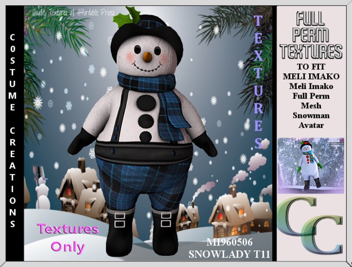 Second Life Marketplace - MI960506 SNOWMAN T11 TEXTURE