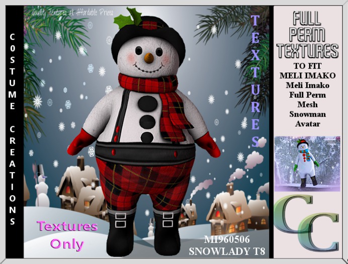 Second Life Marketplace - MI960506 SNOWMAN T8 TEXTURE