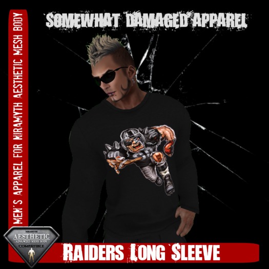 Second Life Marketplace - SDA - Long Sleeve - Raiders - (AESTHETIC MALE ...