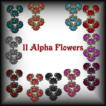 Second Life Marketplace - 11 Flowers in Gold and Silver (Alpha Textures)