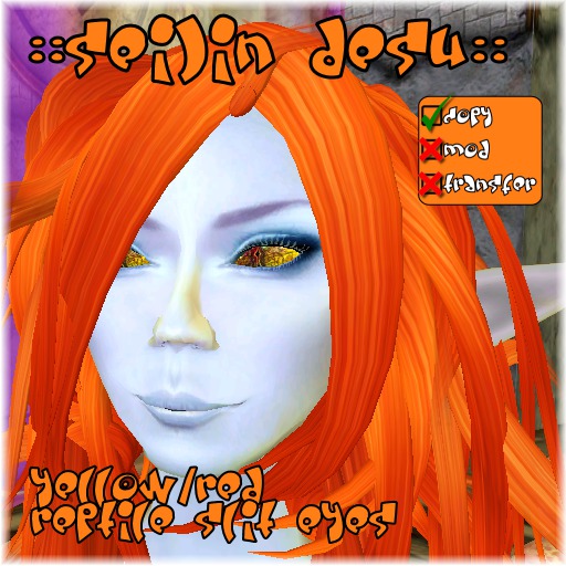Second Life Marketplace - :: SEIJIN DESU :: Reptile Slit Eye (Yellow/Red)