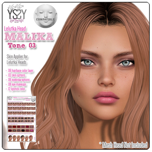 Second Life Marketplace - *YS&YS* Malika Tone03 Skin Applier For ...