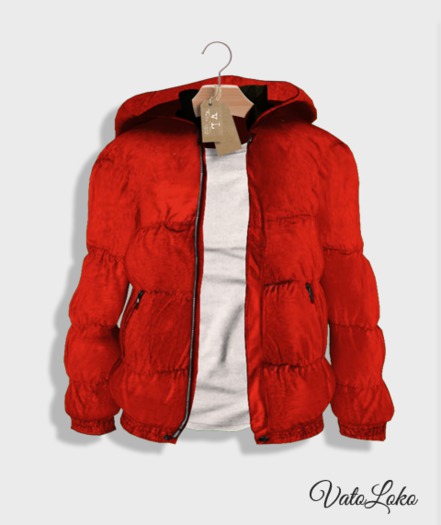 Second Life Marketplace - [Vato Loko] Arctic Hooded Jacket (M) - Light Red