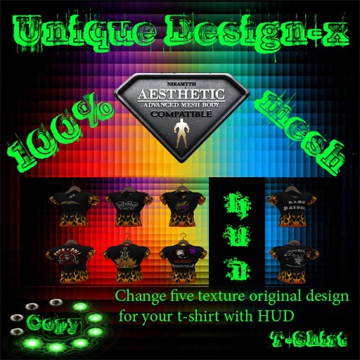 Second Life Marketplace - AESTHETIC T-Shirt Unique Design-X 4 Texture ...