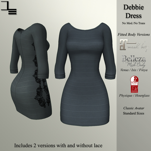 Second Life Marketplace - DE Designs - Debbie Dress - Storm