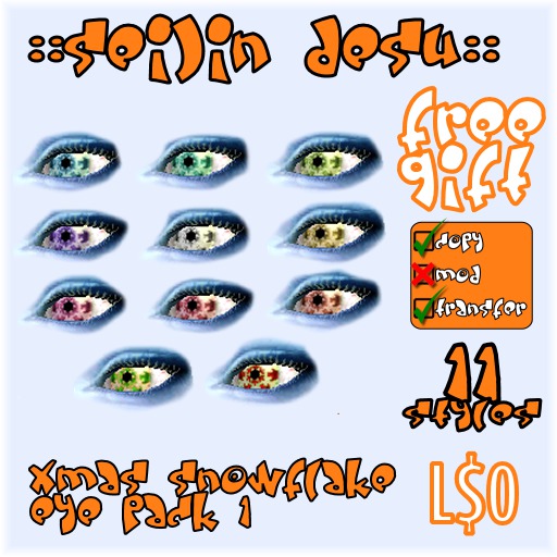 Second Life Marketplace - :: SEIJIN DESU :: Xmas Snowflake Eye Pack 1 ...