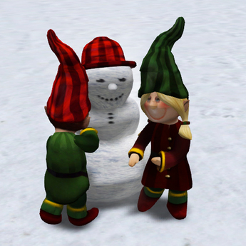 Second Life Marketplace - Elves Making a Snowman - animated - snow ...